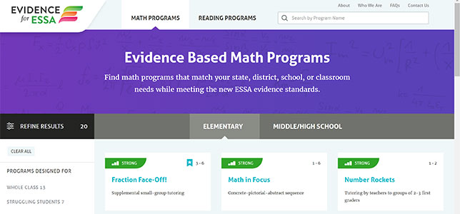 Finding Evidence for ESSA -- THE Journal
